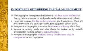 Working Capital Management Ppt