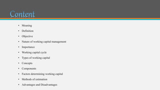 Working capital management | PPTX