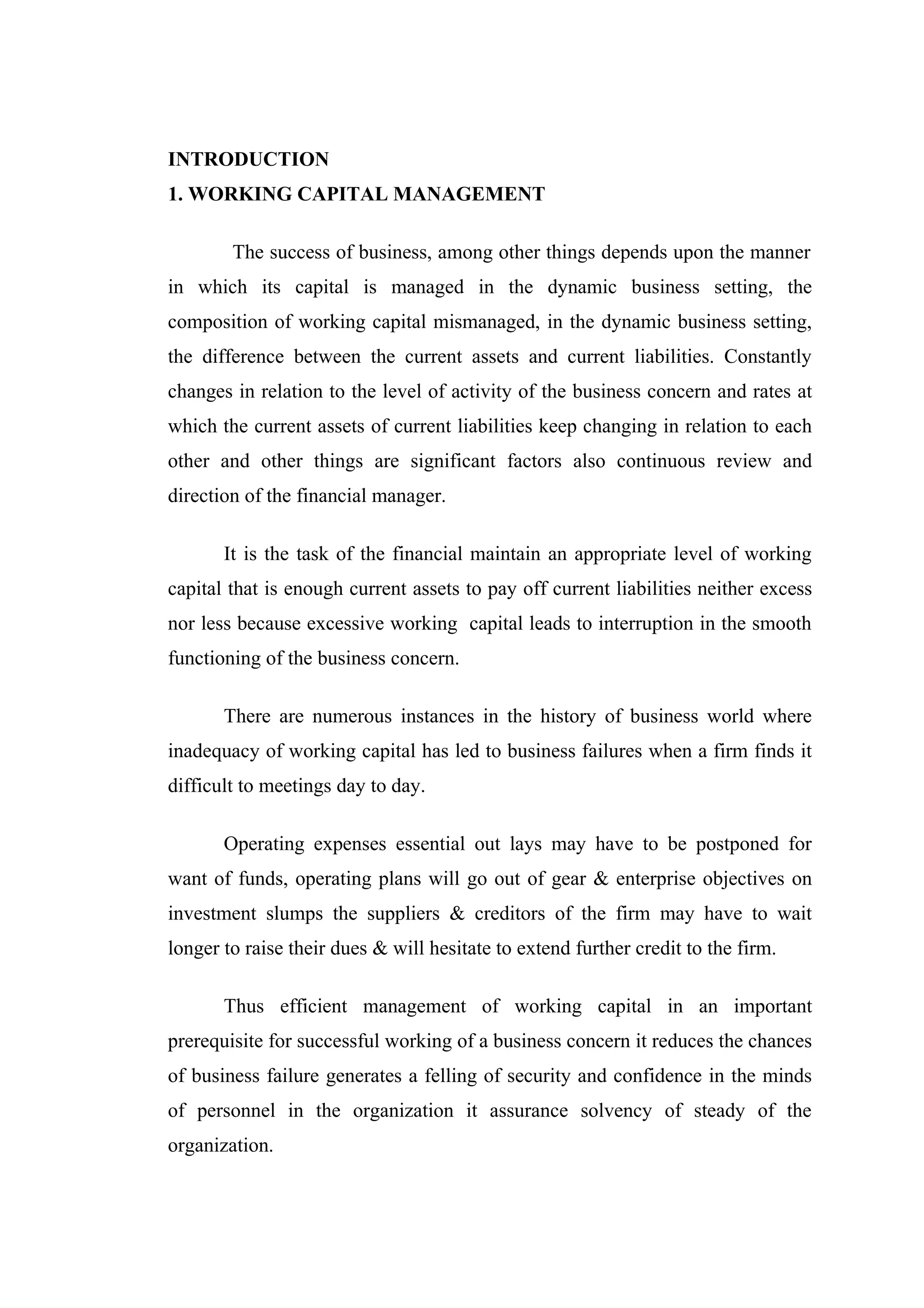Working capital management | DOC