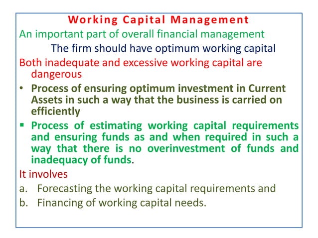 Working capital management | PPTX | Business Accounting & Finance ...