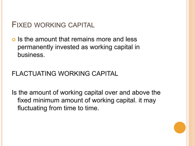 WORKING CAPITAL MANAGEMENT.pptx | Stocks and Bonds | Personal Investing