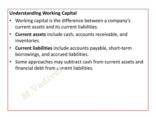 Working Capital Management and its Elements | PPT
