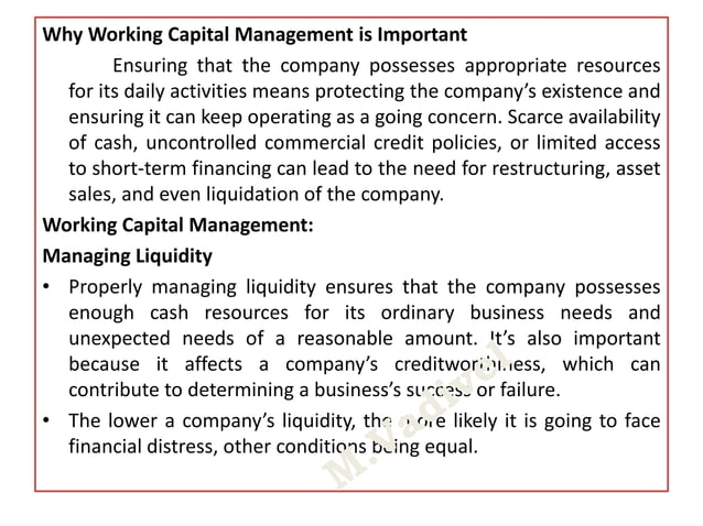 Working Capital Management and its Elements | PPT