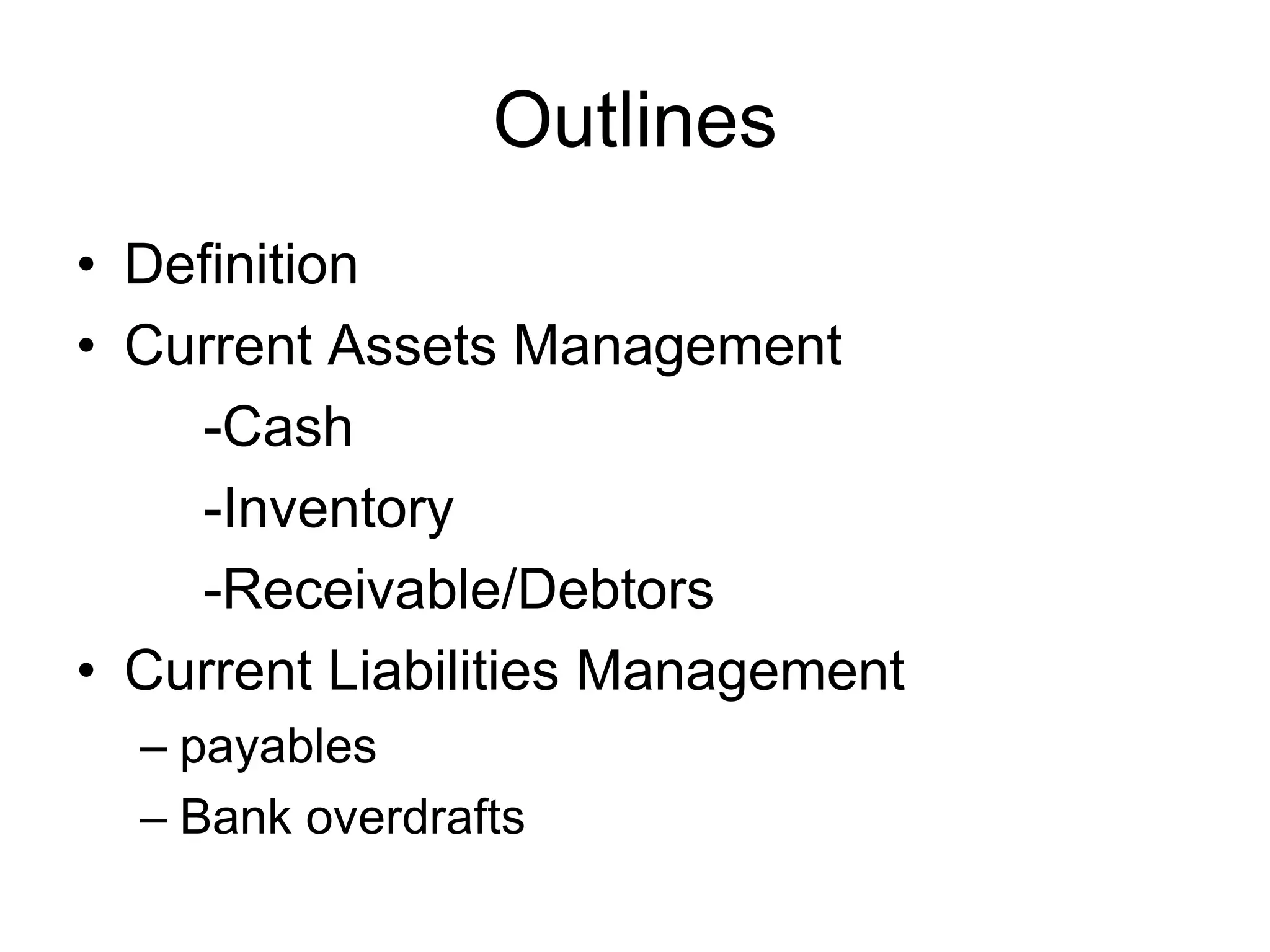 working capital management and Discussion | PPT