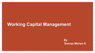 Working Capital management strategy optimization | PPTX