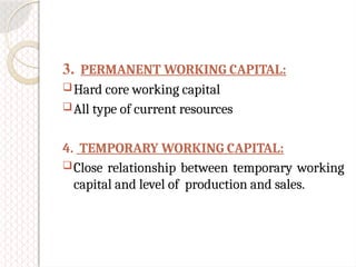 Working capital and types of Working capital | PPTX
