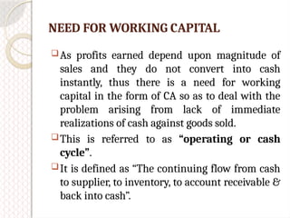 Working capital and types of Working capital | PPTX