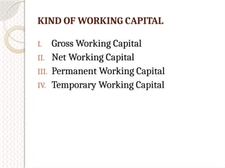 Working capital and types of Working capital | PPTX
