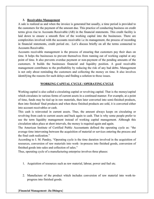 Working capital management | PDF