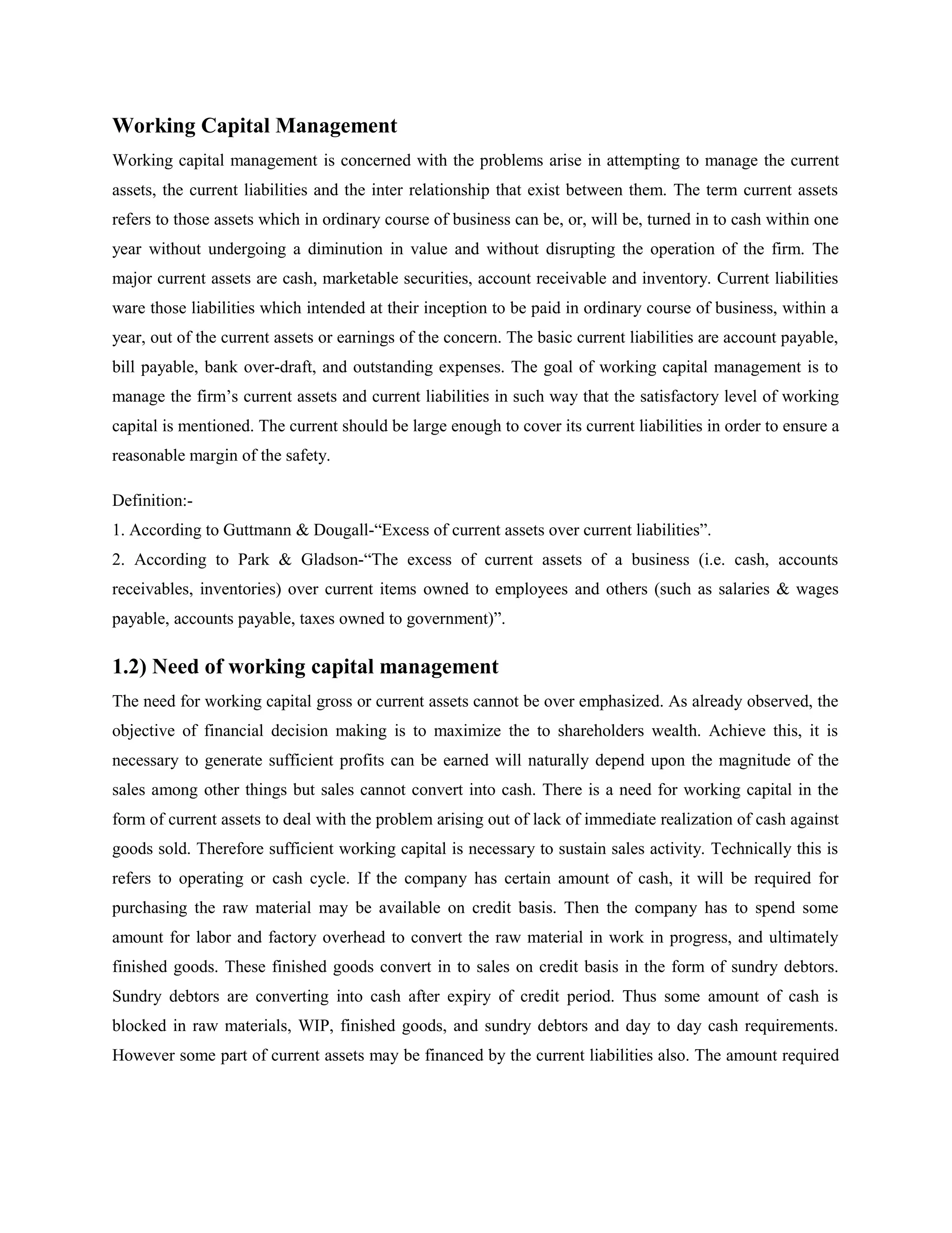 Working capital management 2 | DOC