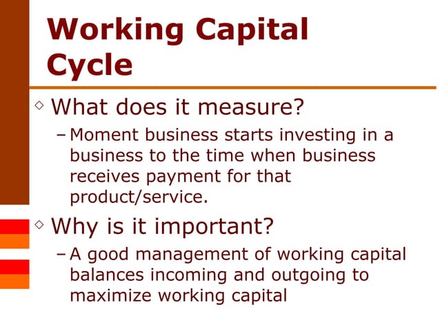 Working Capital Management And Cash Flow Analysis 06.07