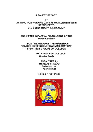 Working capital management & finance -BBA | DOC