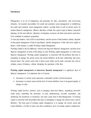 Working capital management | DOCX