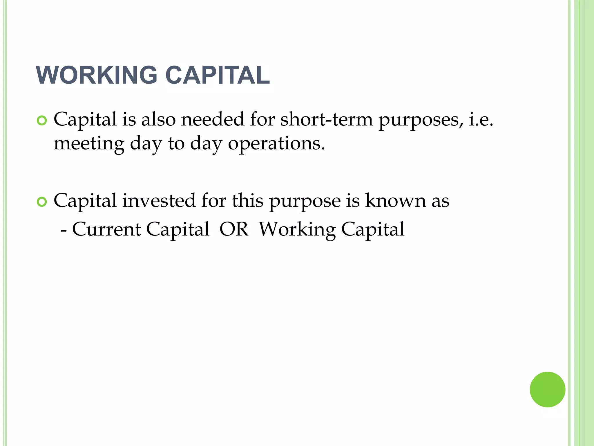 Working Capital. | PPT