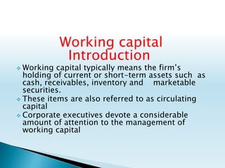 Working capital management strategy | PPTX
