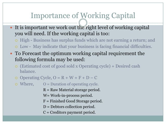 Working capital ppt | PPTX | Business Accounting & Finance | Business