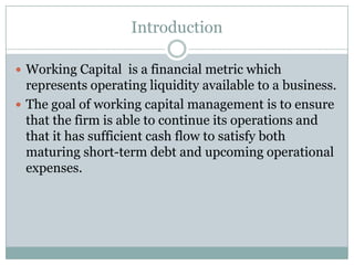 Working Capital Management Ppt