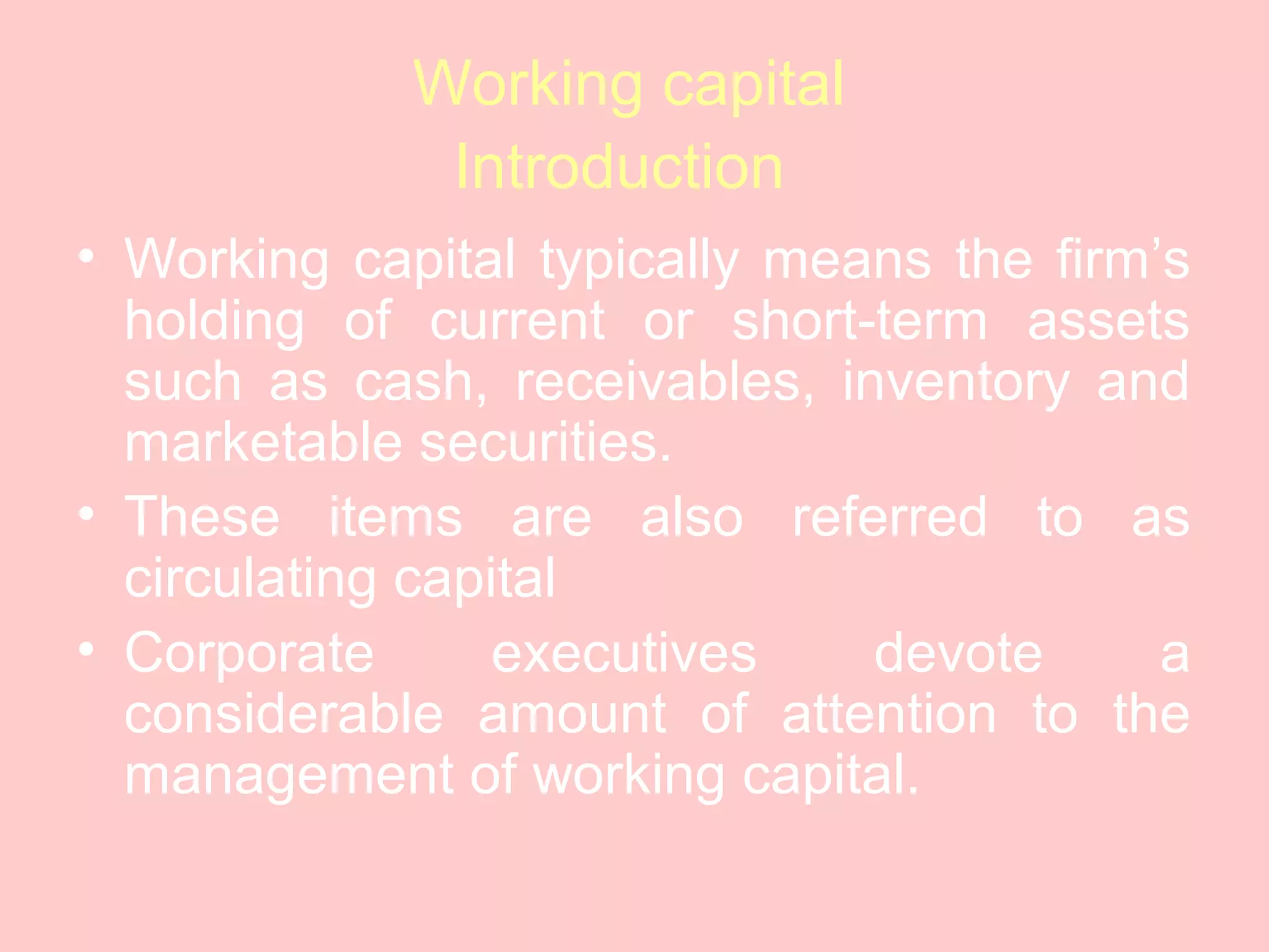 Working capital ppt | PPT