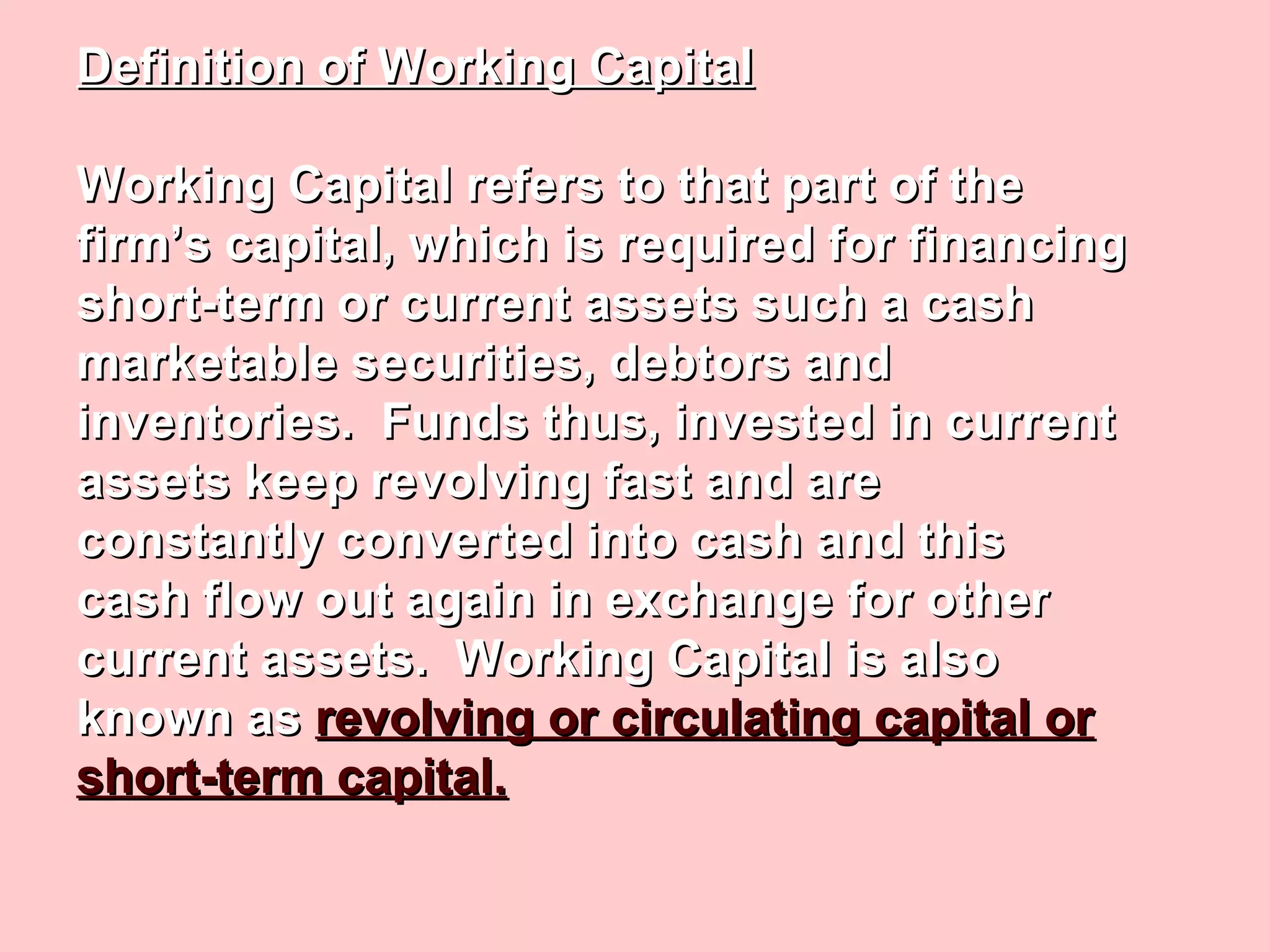 Working capital ppt | PPT