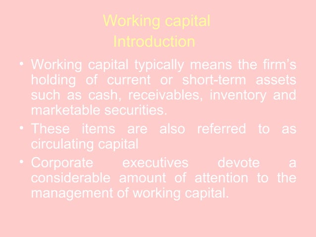 Working capital ppt | PPT