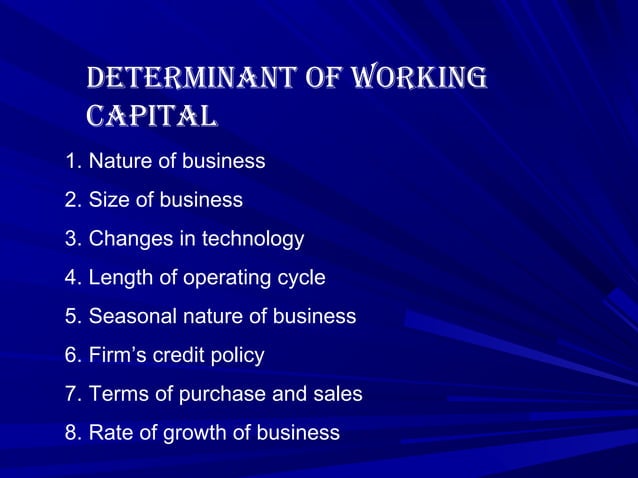 Working capital presentation | PPT