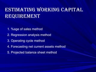 Working capital presentation | PPT