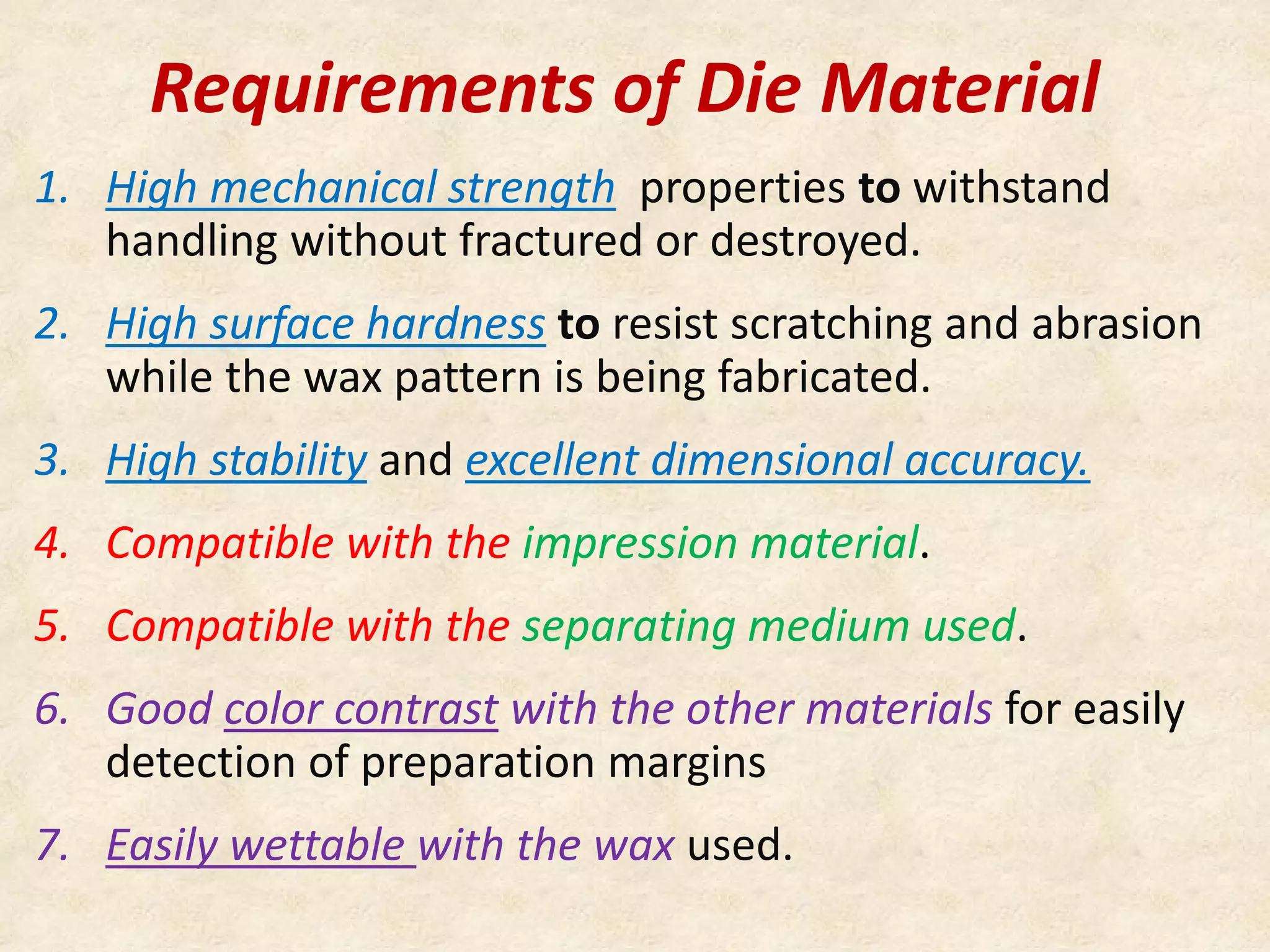 Working casts and dies | PDF