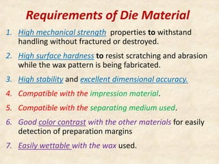 Working casts and dies | PDF