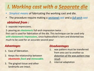 Working casts and dies | PDF