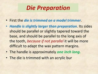 Working casts and dies | PDF