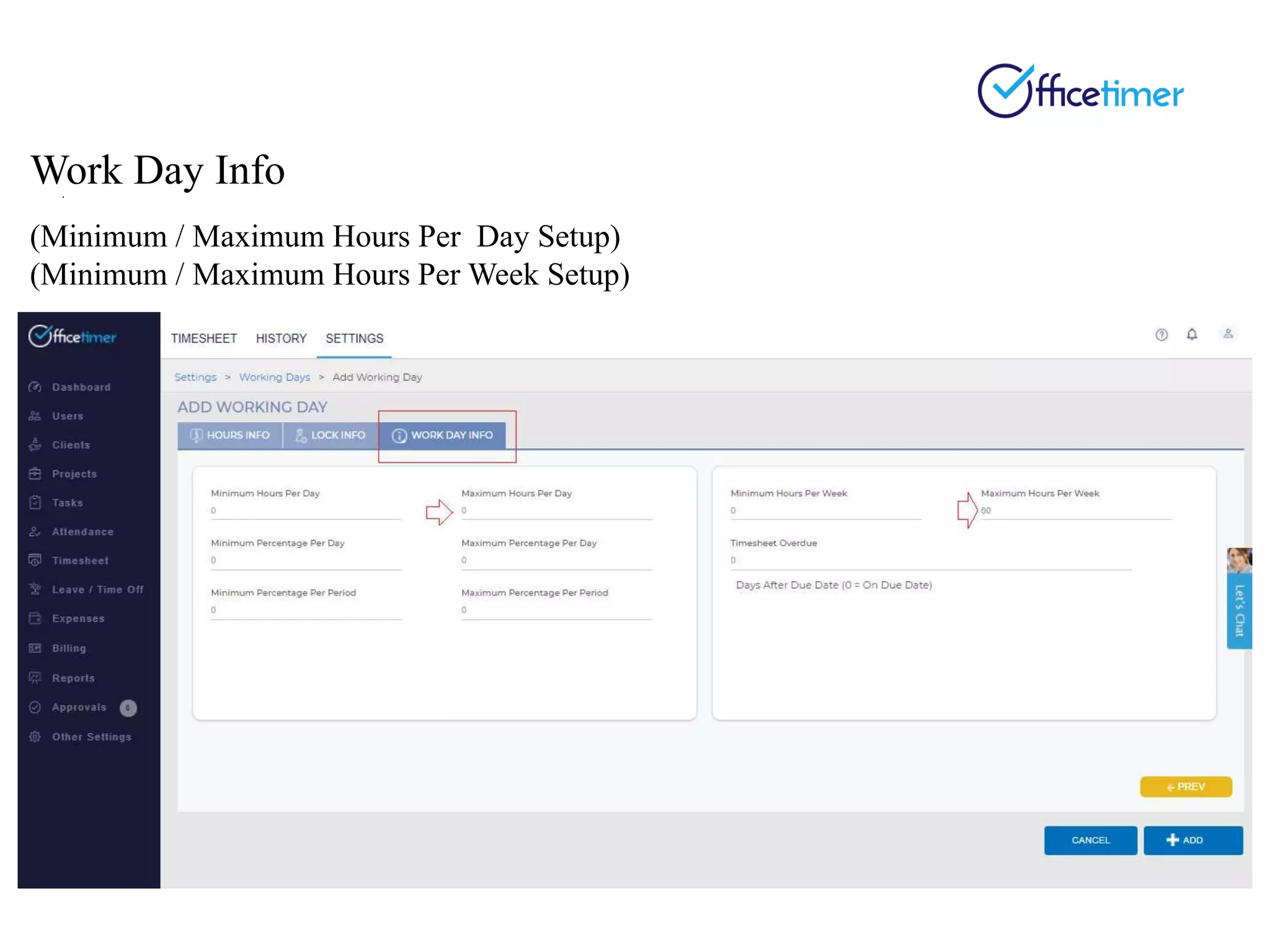Working Days Setup in OfficeTimer - OfficeTimer Fully Free Time Tracking, HR and Project ...