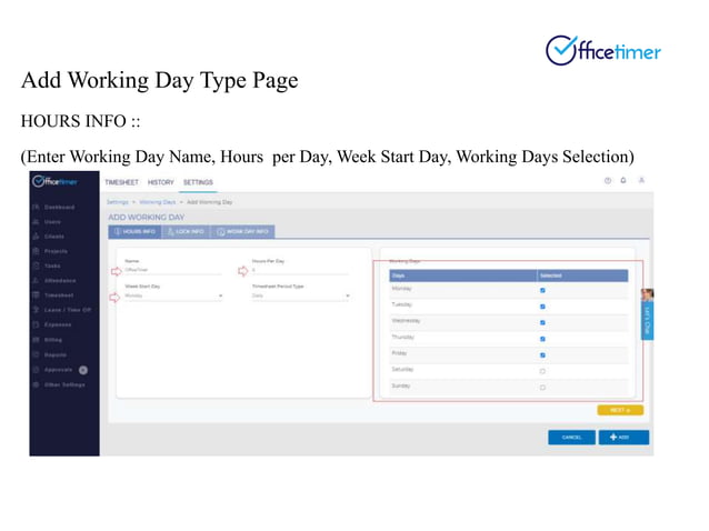 Working Days Setup in OfficeTimer - OfficeTimer Fully Free Time ...