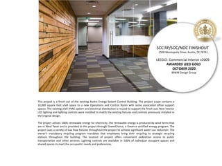 Austin Energy RP/SOC/NOC Finish-Out - LEED Report | PDF