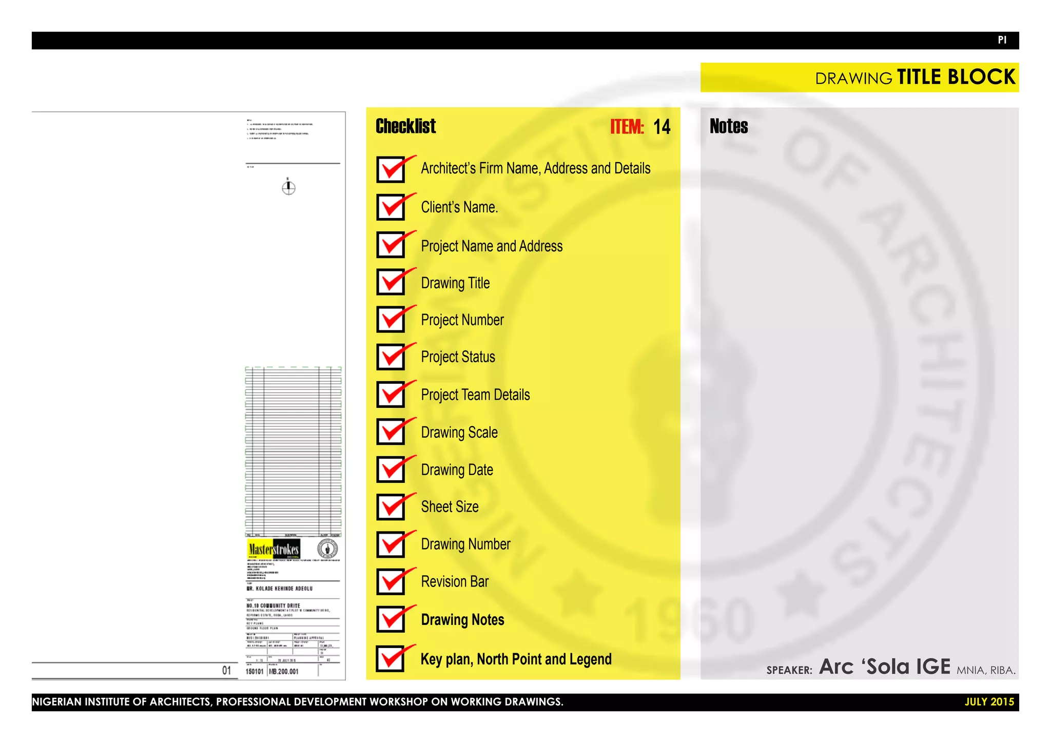 Working Drawings Checklists | PDF