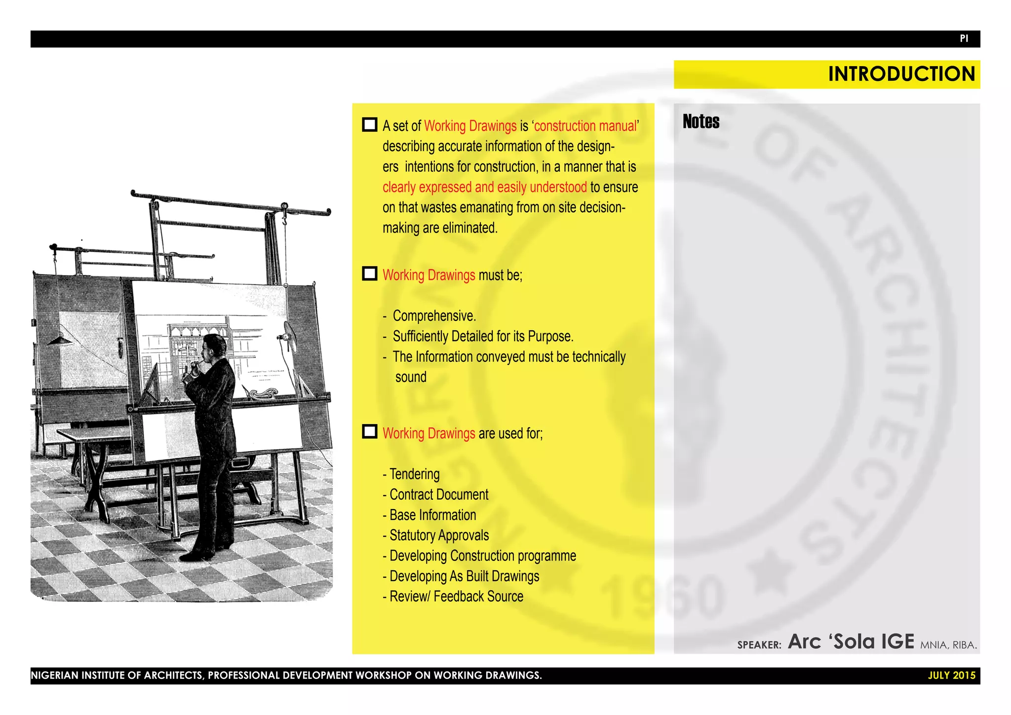 Working Drawings Checklists | PDF