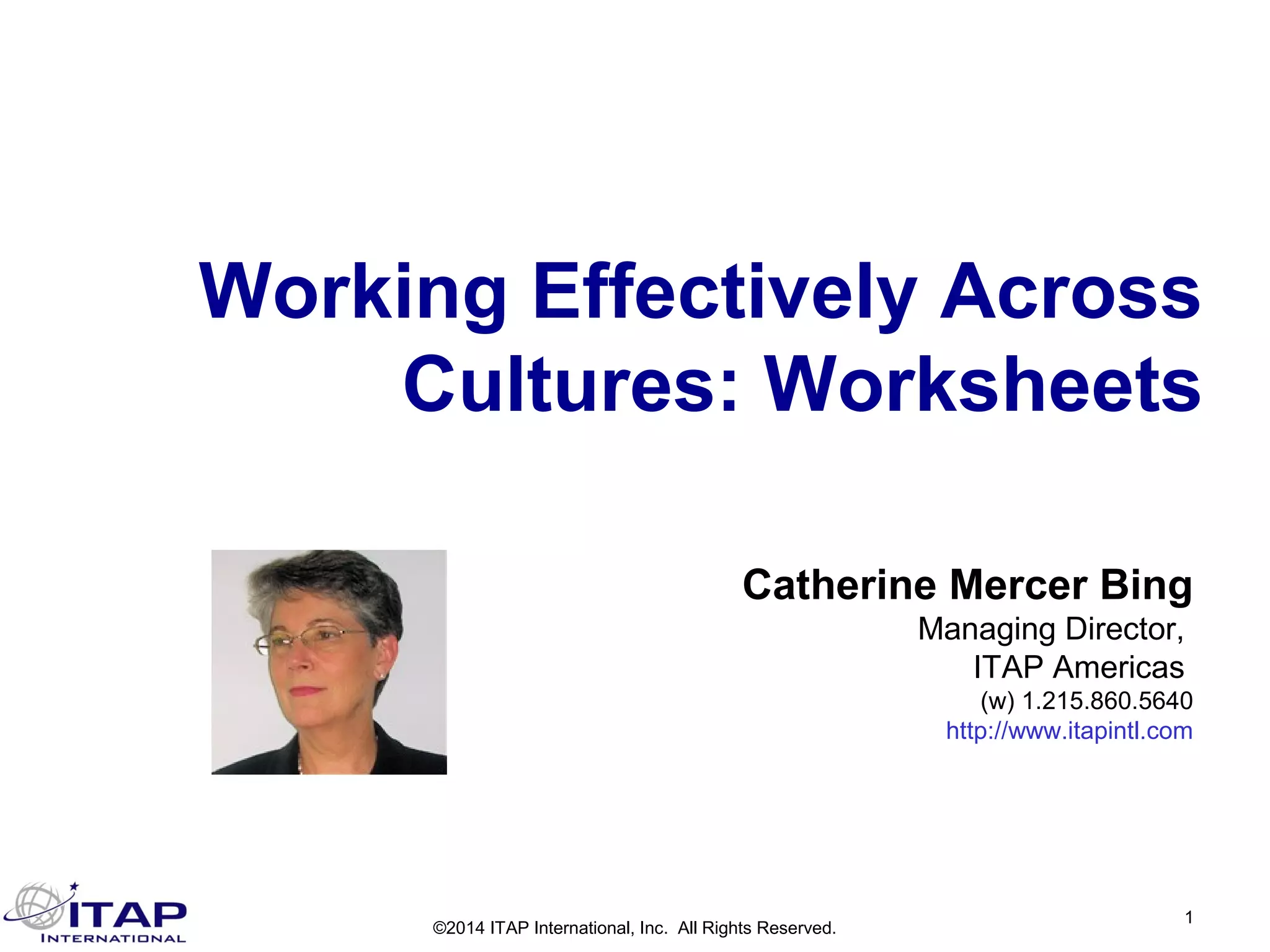 Working effectively Across Cultures Worksheets | PPT