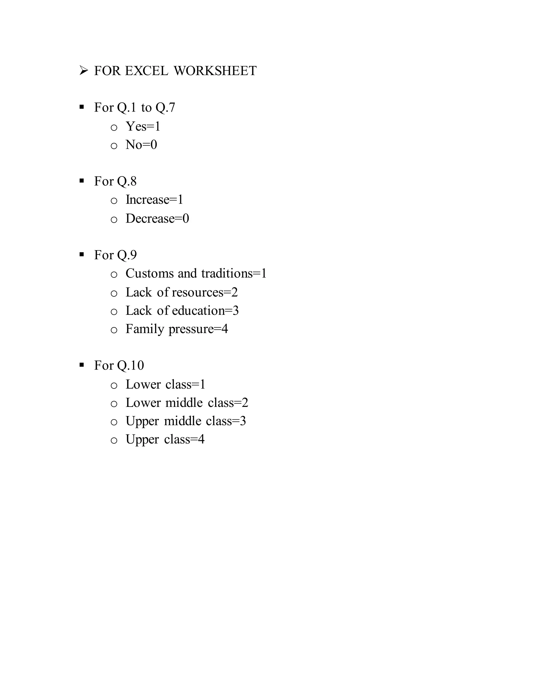 Excel worksheet | DOCX