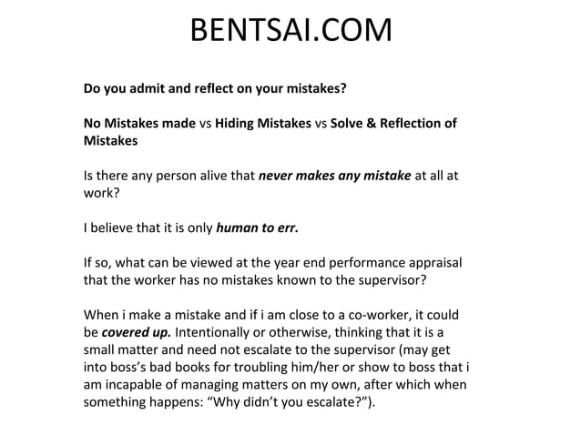 #Working hard -admitting mistakes | PPT