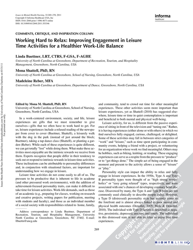 Working hard to relax | PDF