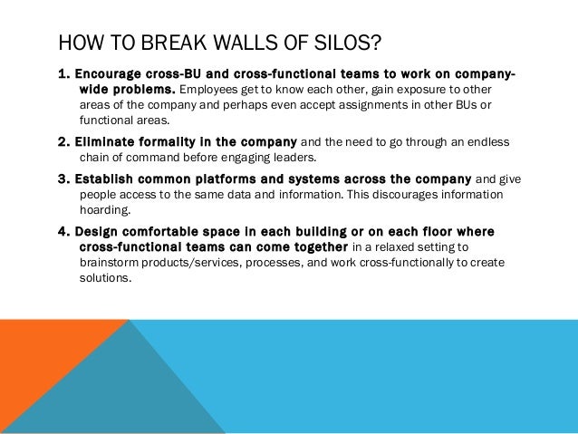 Working in silos....