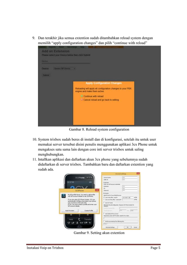 Working Instruction Instalation VOIP on Trixbox | PDF