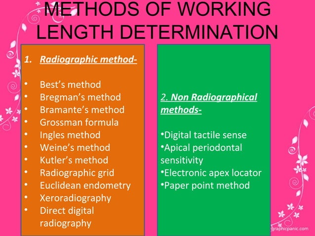 Working length determination | PPT | Dental Health | Diseases and ...