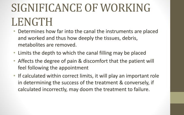 Working length determination | PPTX | Dental Health | Diseases and ...
