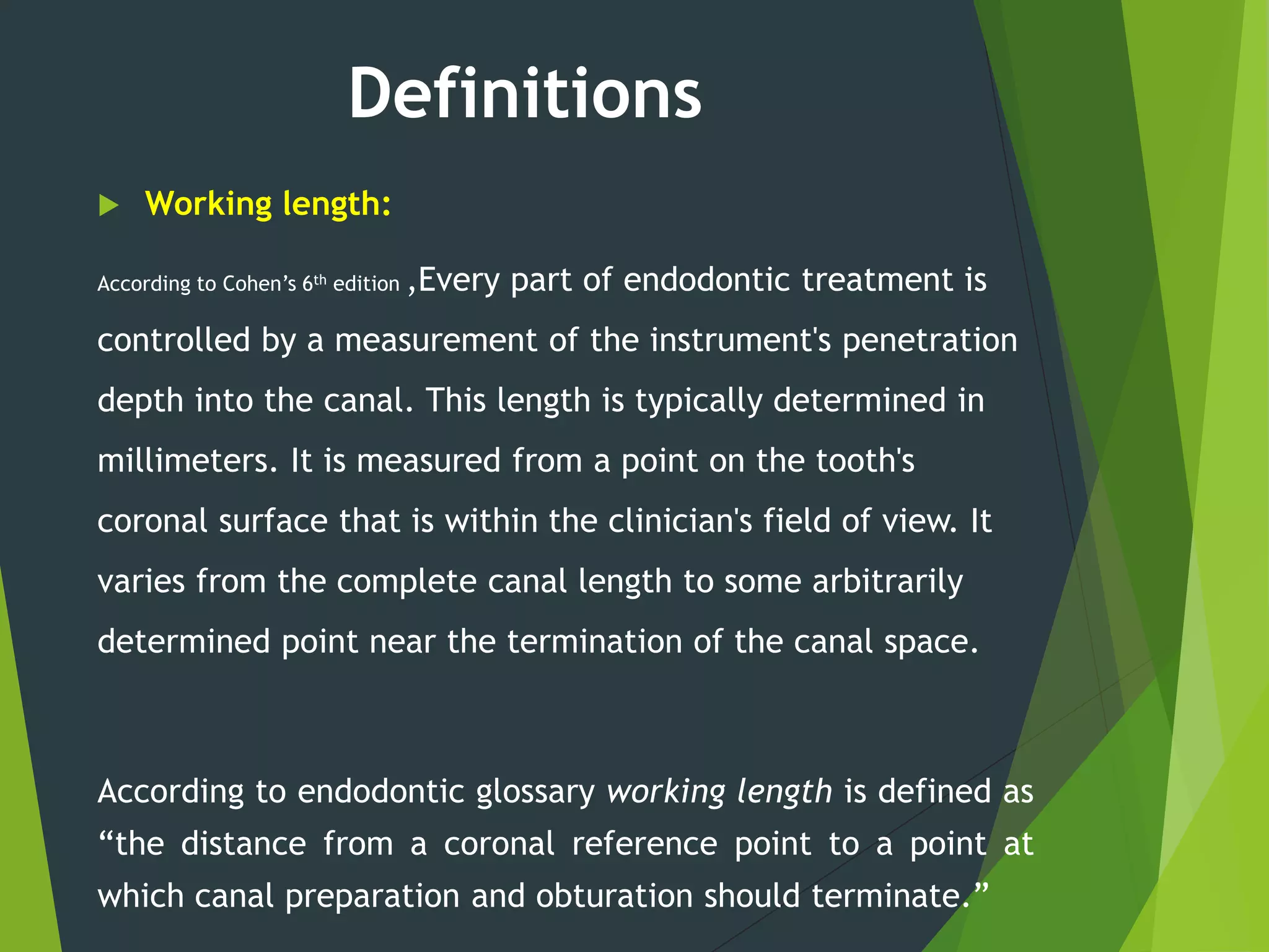 Working length determination | PPTX