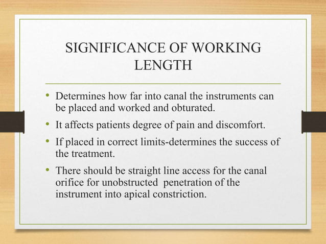 working length determination.pptx | Dental Health | Diseases and Conditions