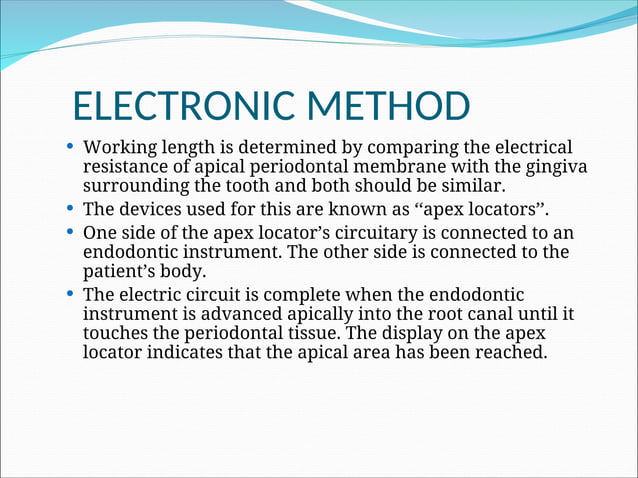 Working length determination and apex locator.ppt