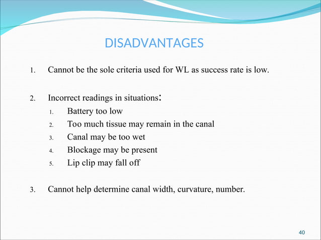 Working Length Determination And Apex Locatorppt