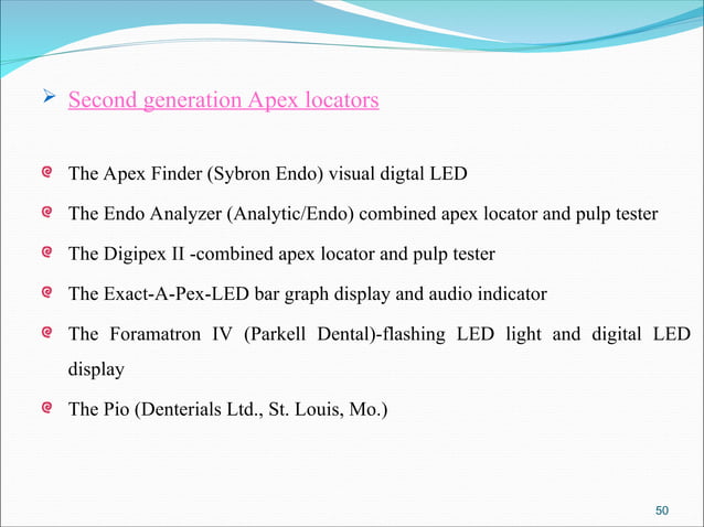 Working Length Determination And Apex Locatorppt