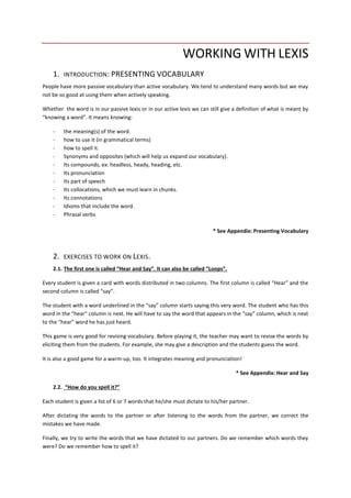 Working lexis | PDF