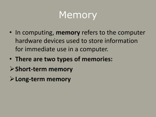 Working memory in computer | PPT